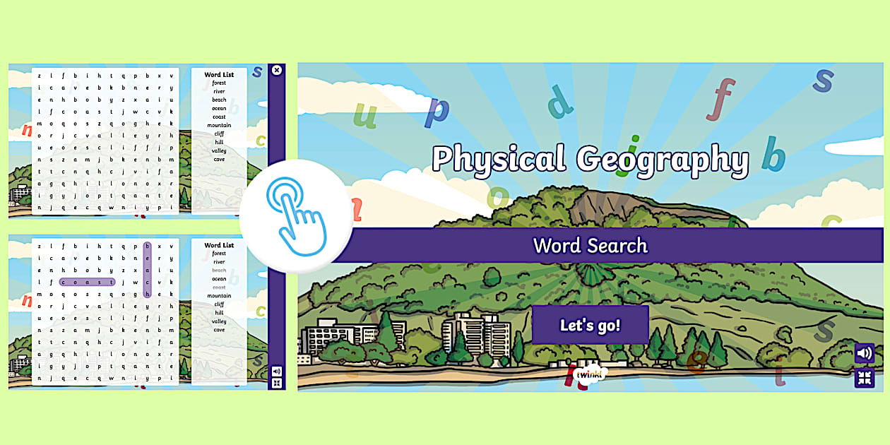 Physical Geography Interactive Word Search (teacher made)