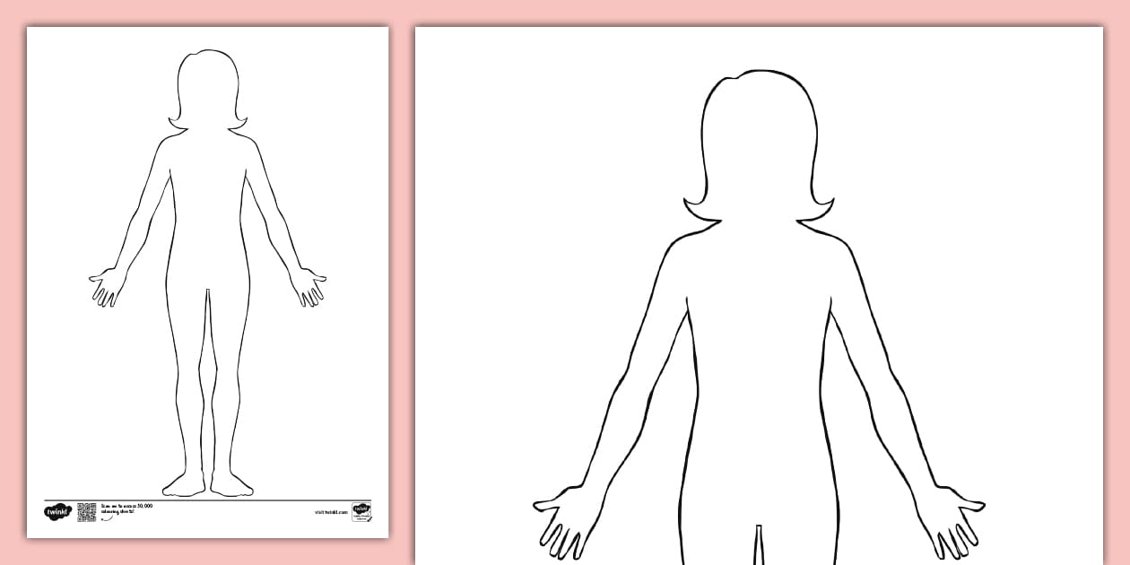 Person Colouring Page - Body Outline Drawing - Twinkl