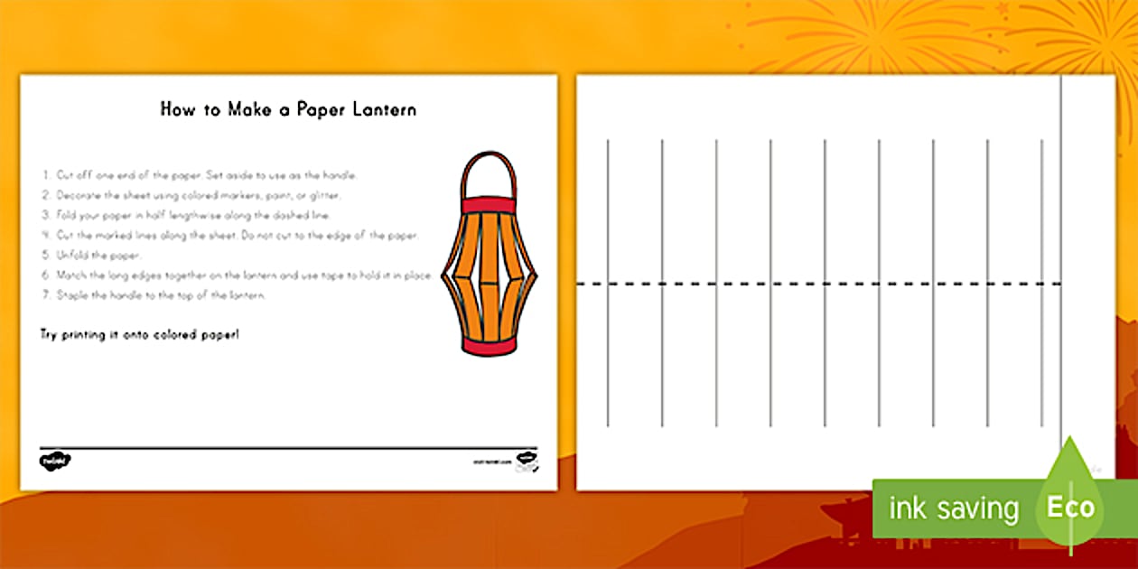 Black and White How to Make a Lantern Paper Craft - Twinkl