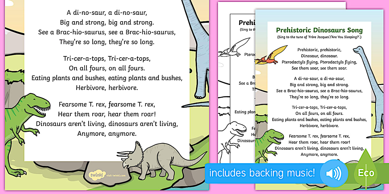 Prehistoric Dinosaurs Tune (teacher made) - Twinkl