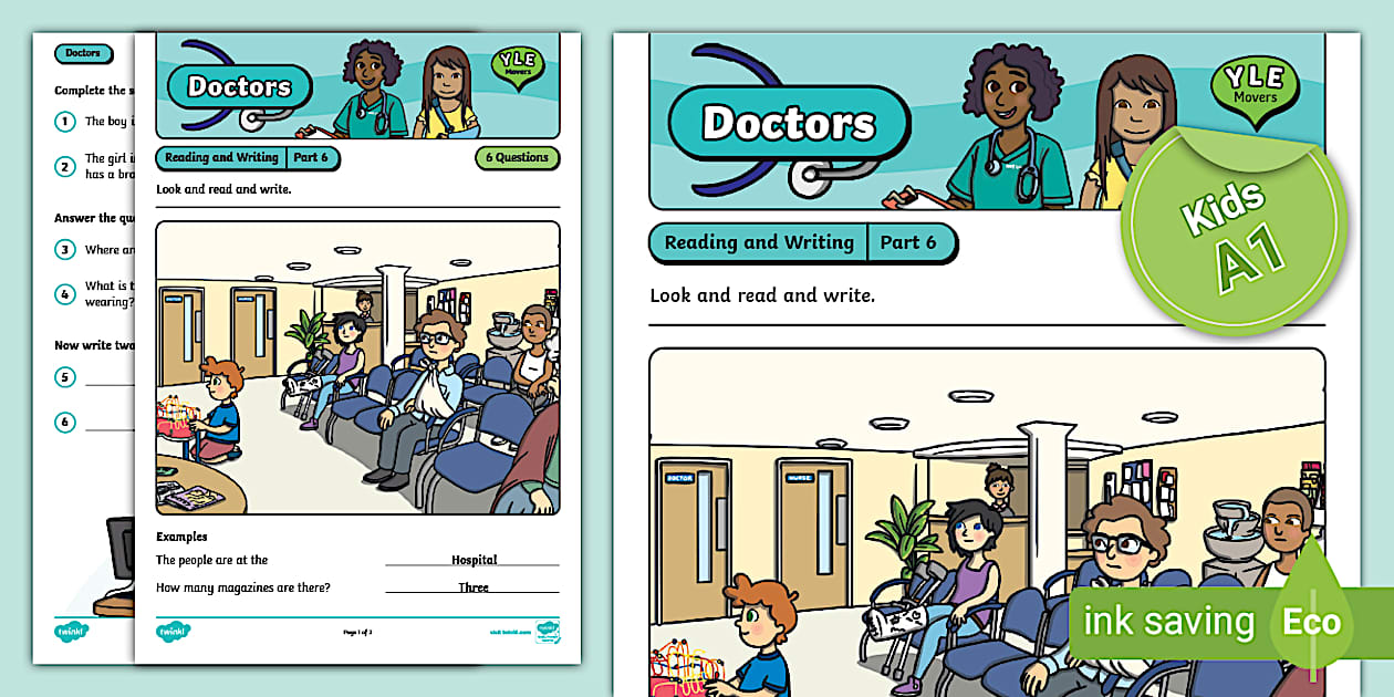 YLE Movers - Reading and Writing Part 6 - Practice Sheet (Doctors) [A1]