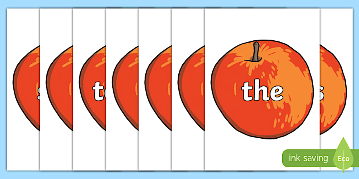 Editable Year 1 Common Exception Words on Red Apples