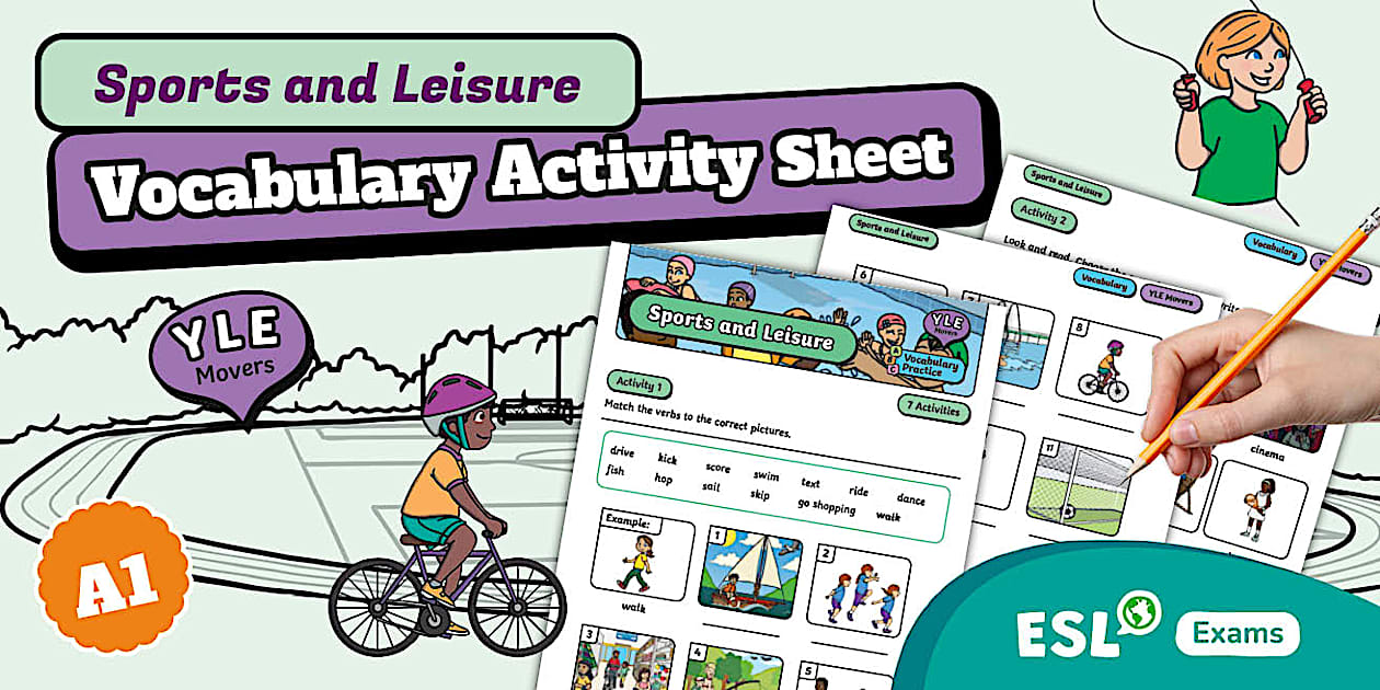 YLE Movers - Sports and Leisure Vocabulary Activity Sheet
