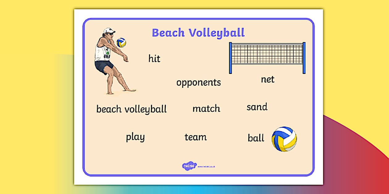 Editable Beach Volleyball Word Mat (teacher made)