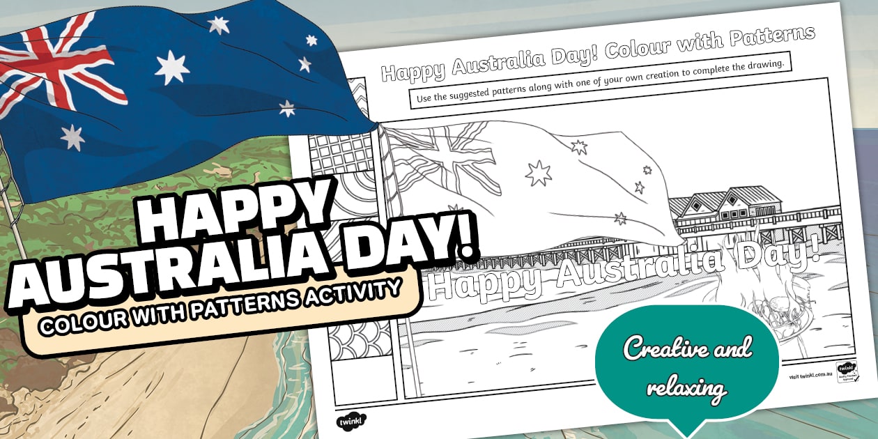 Happy Australia Day! Colour with Patterns Activity