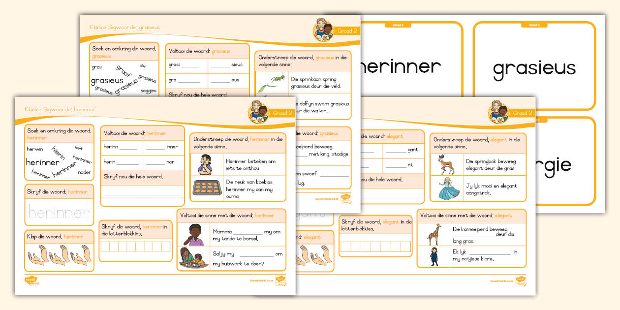 Graad 2 Klanke Sigwoorde spr- (teacher made) - Twinkl