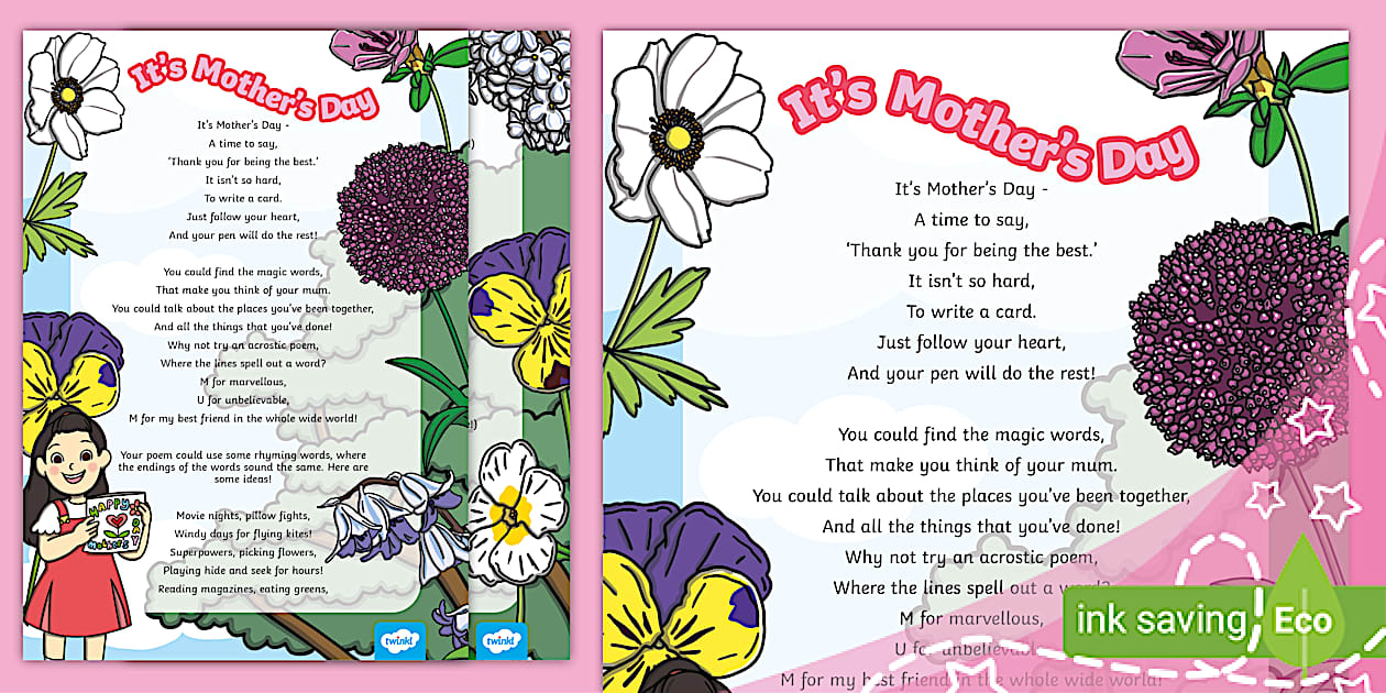 It's Mother's Day Song Lyrics (teacher made) - Twinkl