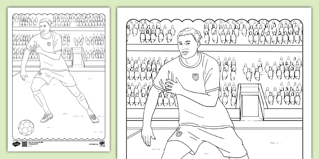 Erling Haaland Colouring Sheet (teacher made) - Twinkl