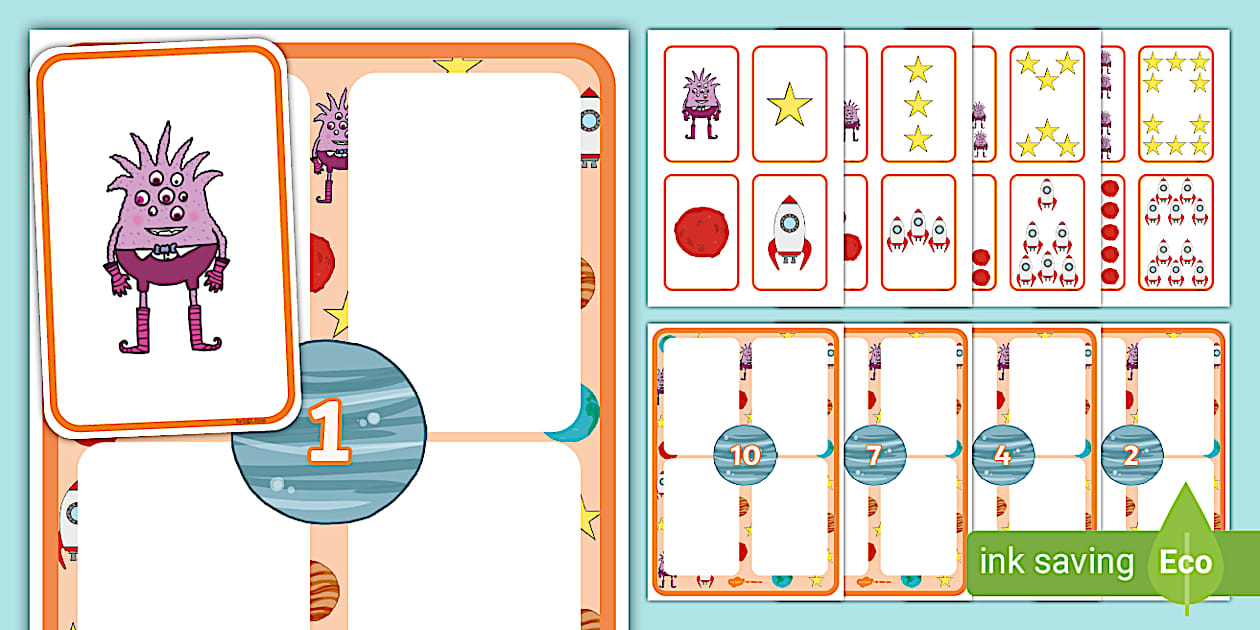 Space-Themed Subitising Numbers 1 to 10 Activity - Twinkl
