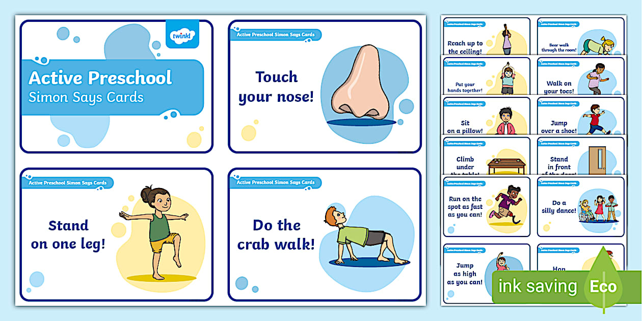 Active Preschool Simon Says Cards