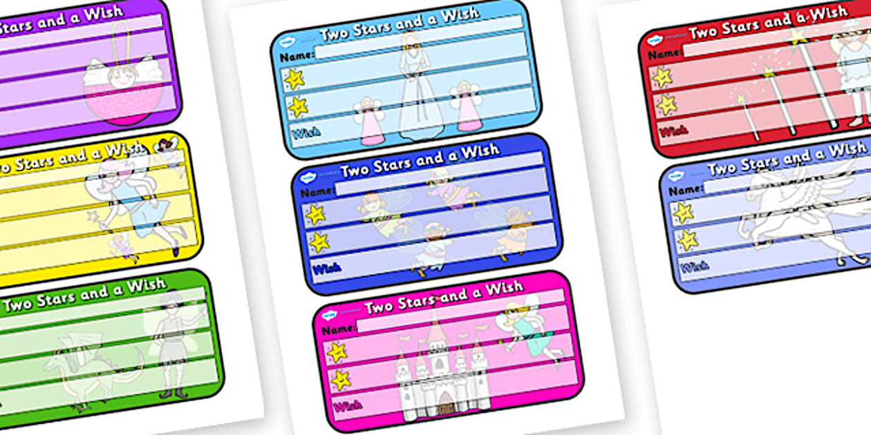 Themed Two Stars and a Wish Comment Labels Fairies - Twinkl