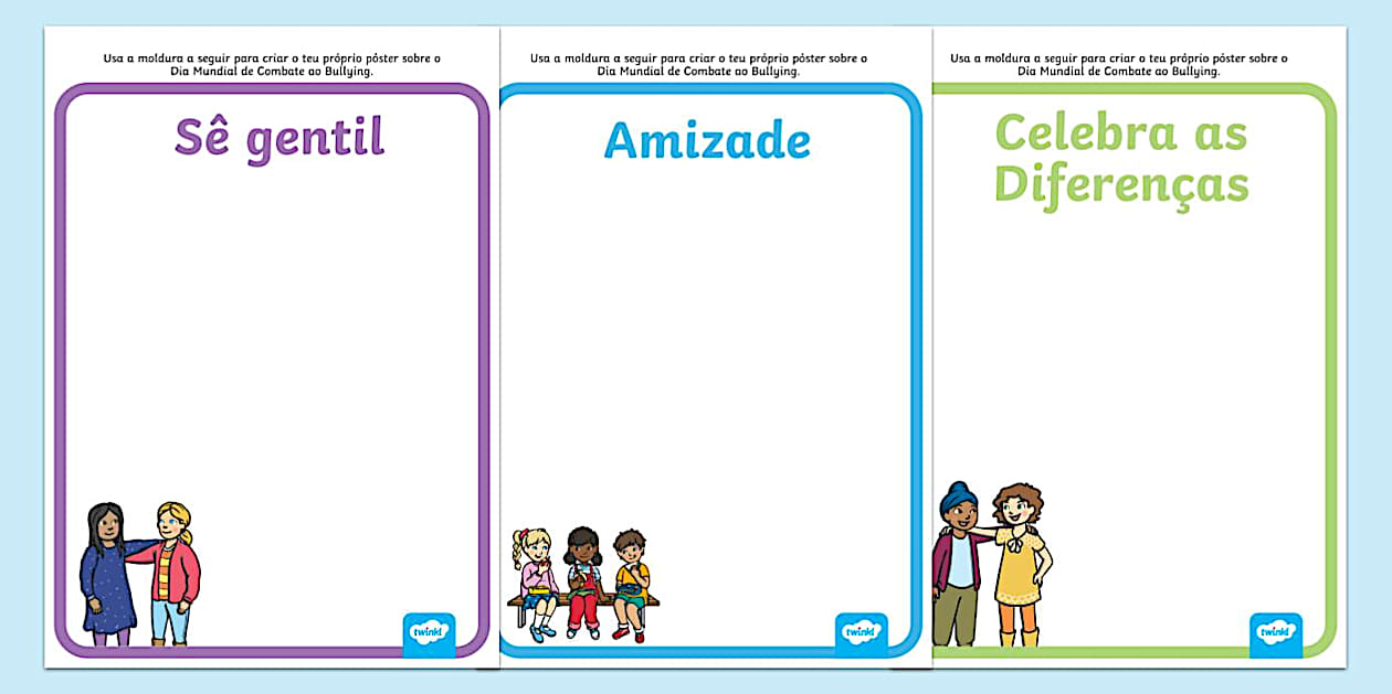 Combate ao Bullying - Modelos de Póster Anti-Bullying