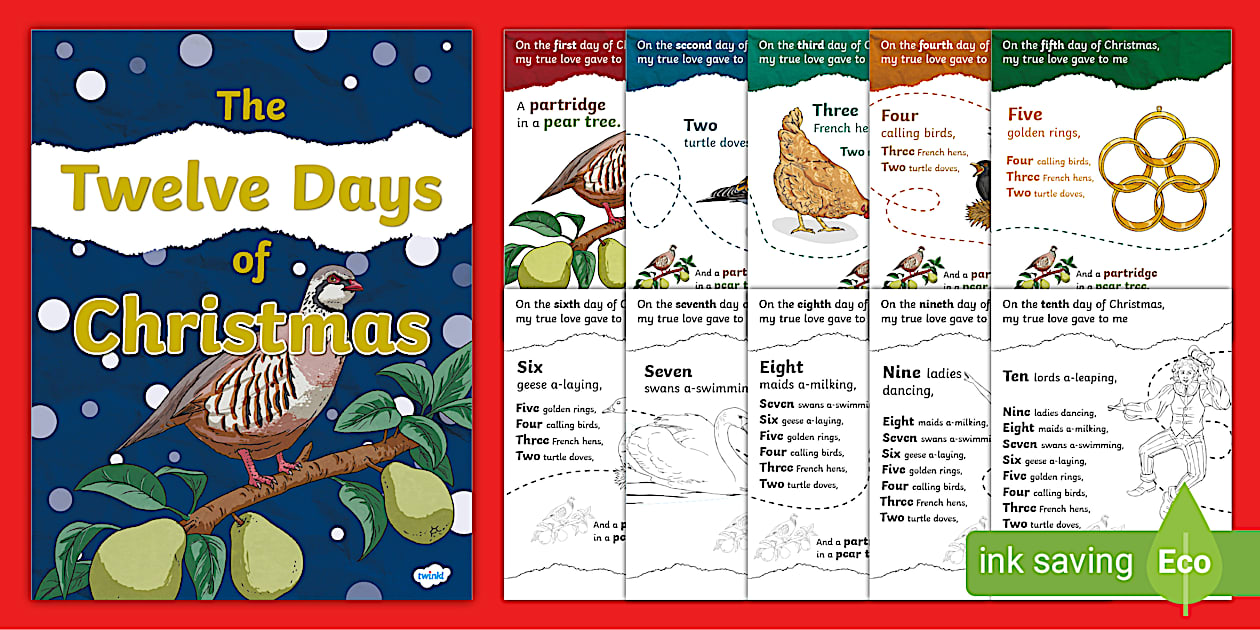 Twelve Days of Christmas Lyrics Printable | Twinkl USA