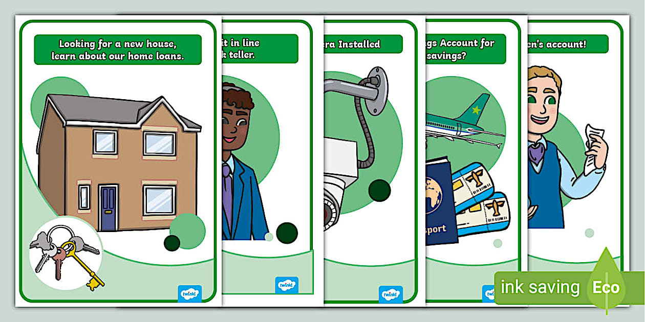 Bank Role Play Display Posters (Teacher-Made) - Twinkl