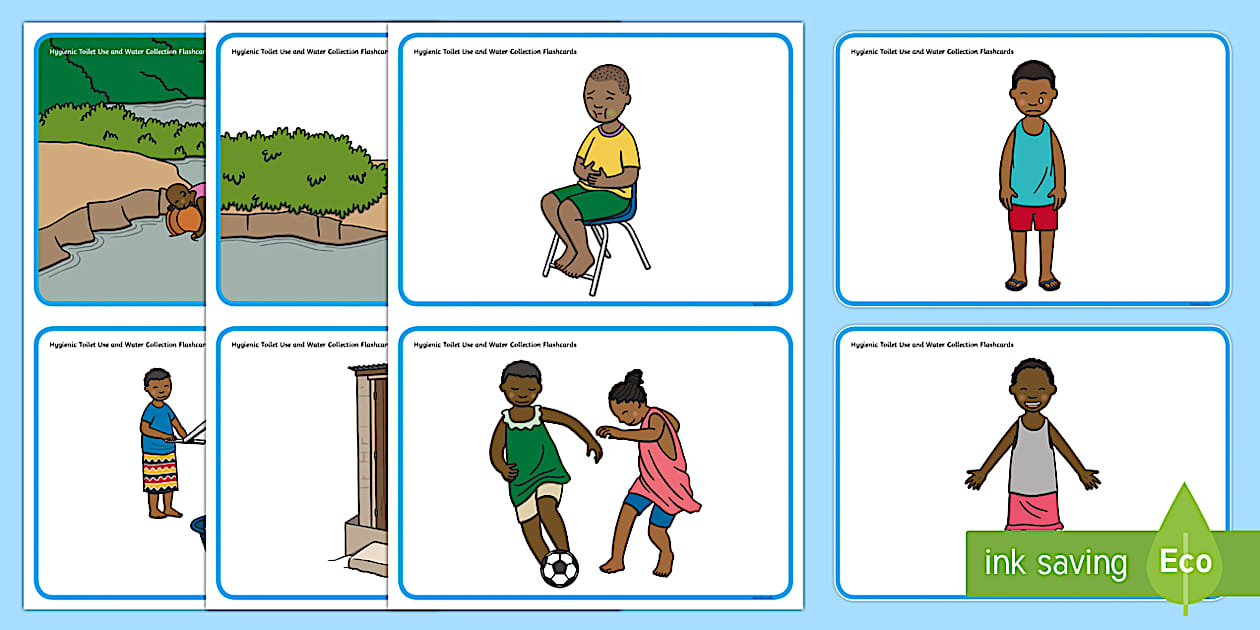 Flashcards: Hygienic Toilet Use and Water Collection