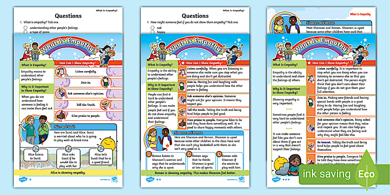 KS1-What Is Empathy?- Reading Comprehension Activity