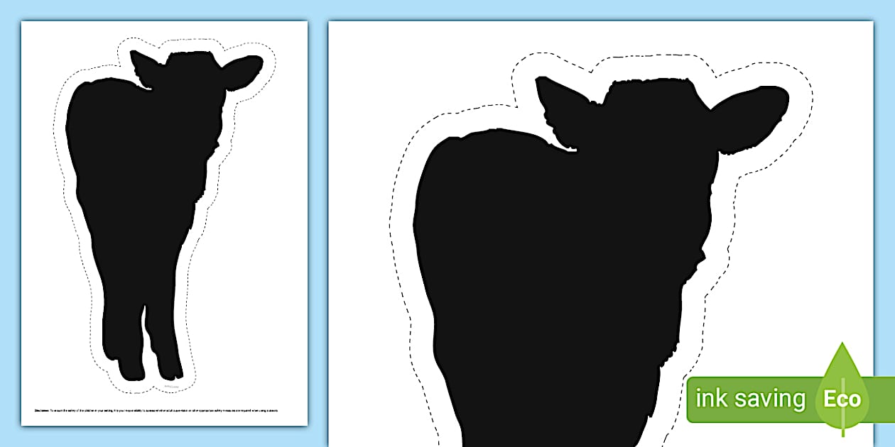 Cow Silhouette Cut-Out (teacher made) - Twinkl
