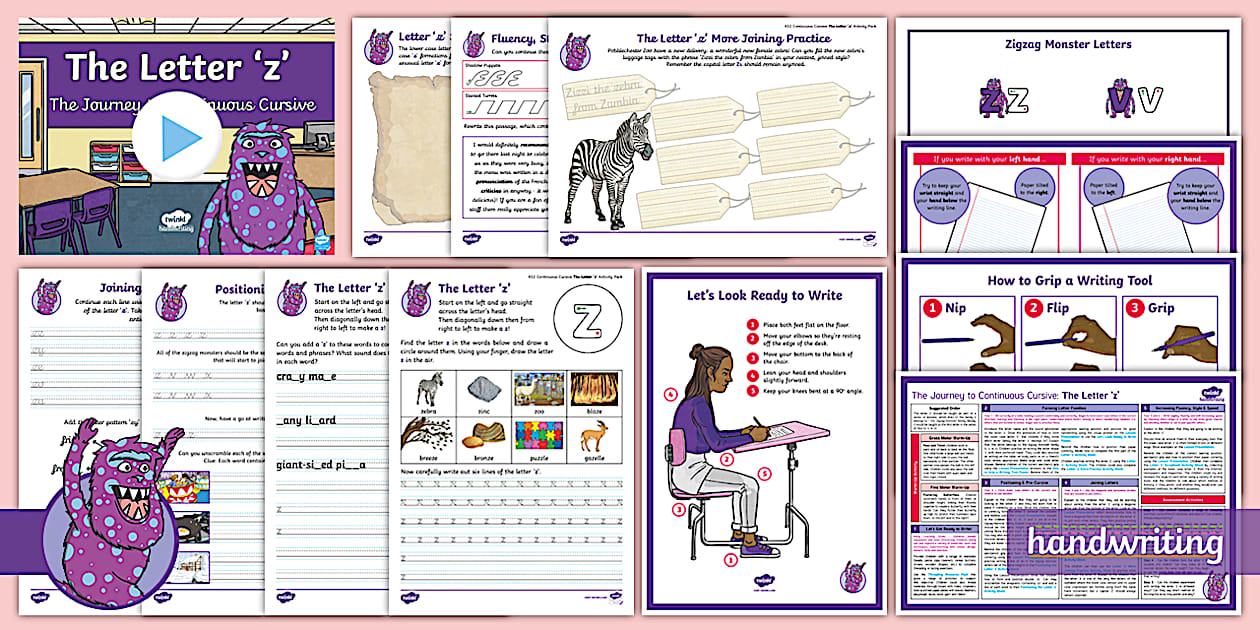 Letter Z Handwriting Worksheets | Primary Resources | Twinkl