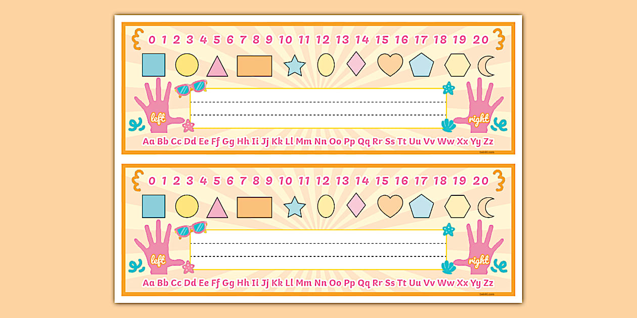Summer Vibes Themed Number, Shape and Alphabet Strips