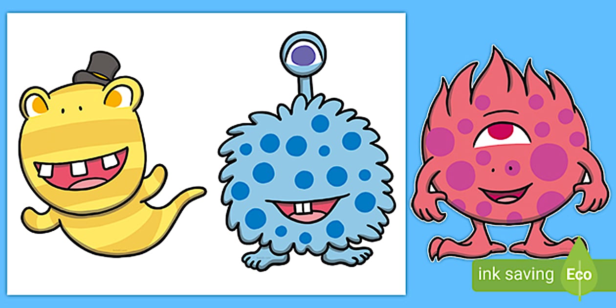 👉 Five Little Monsters Cut-Outs (öğretmen yaptı)