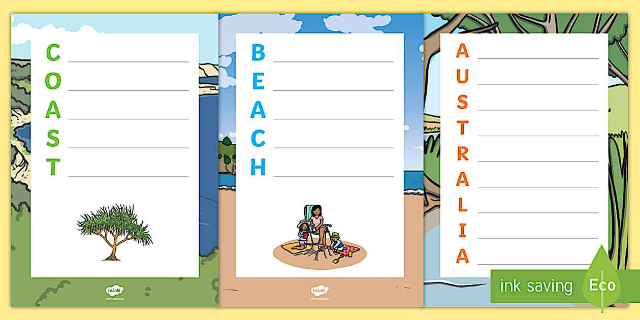 Under Eights Week: The Coast Acrostic Poem (teacher made)