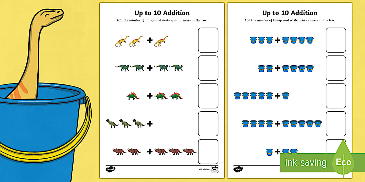 Up to 10 Addition Sheet to Support Teaching on Harry and the Bucketful of