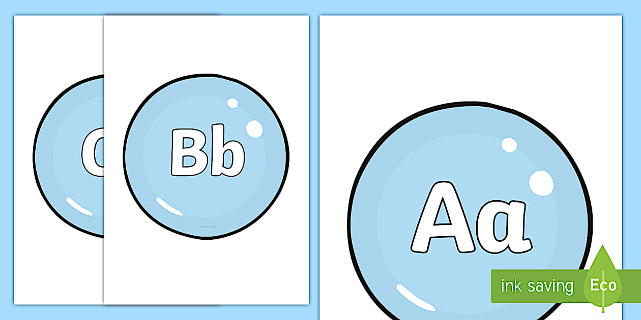 Editable A-Z Bubble Writing Alphabet Display Cut-Outs