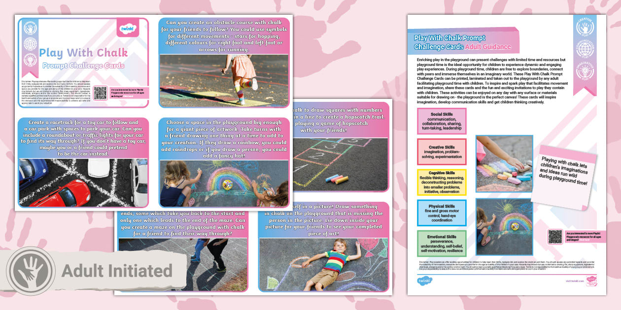 Playful Playgrounds - Play With Chalk Prompt Challenge Cards