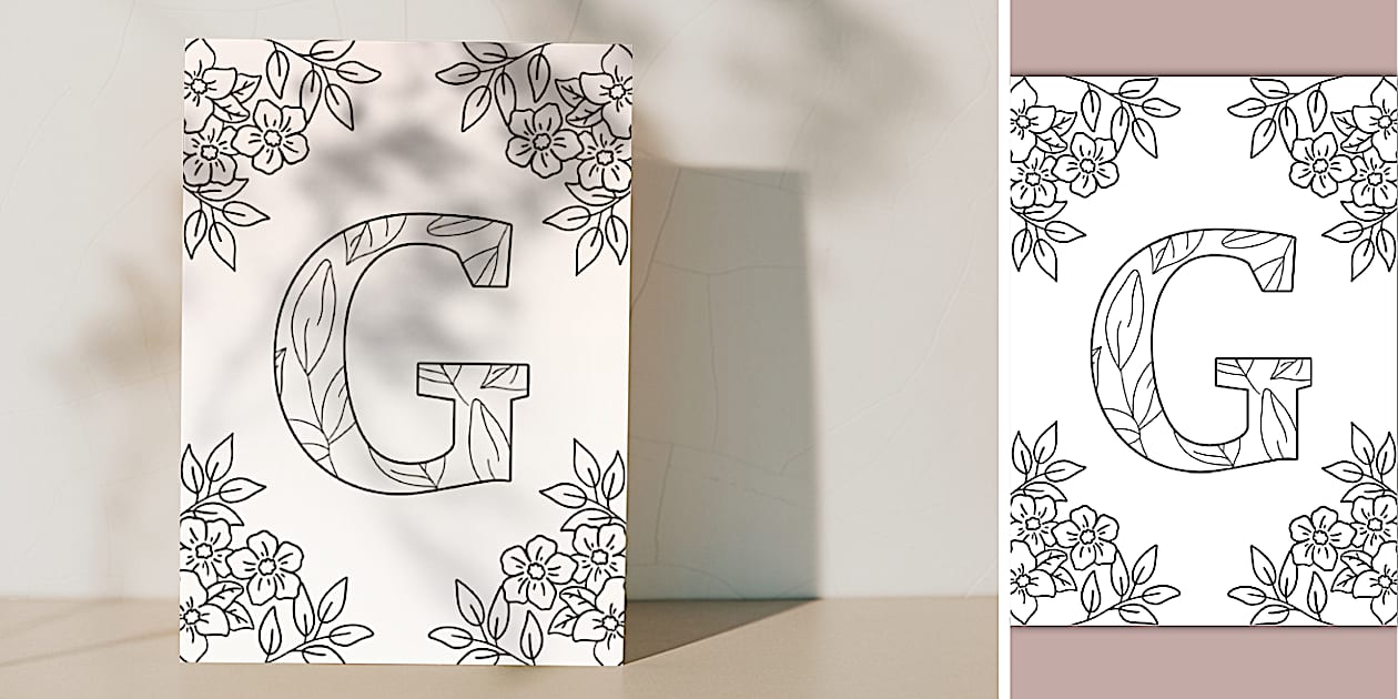 Letter G Mindfulness Colouring Card | Twinkl Party - Twinkl