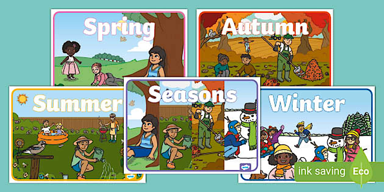 Four Seasons Display Signs - Twinkl
