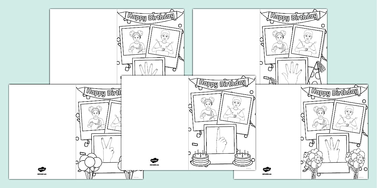 Auslan Birthday Cards Ages 1 - 10 (teacher made) - Twinkl