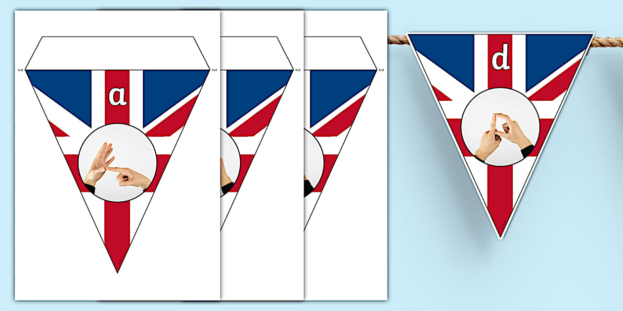 BSL Union Flag Alphabet Photo Display Bunting - Twinkl
