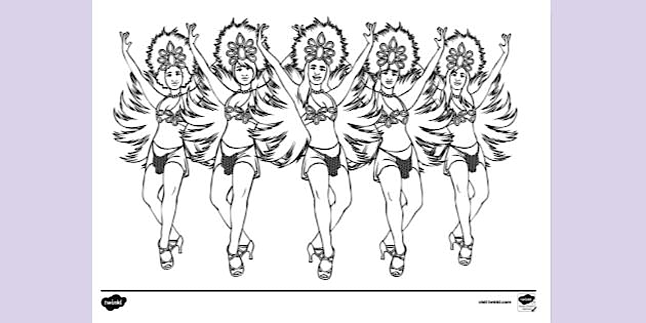 Carnival Dancers | Colouring Sheets (teacher made) - Twinkl