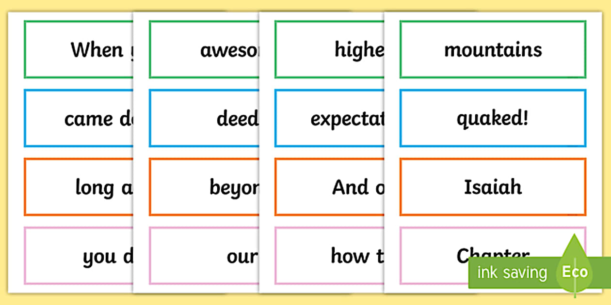 Isaiah 64:3 Word Cards - Twinkl
