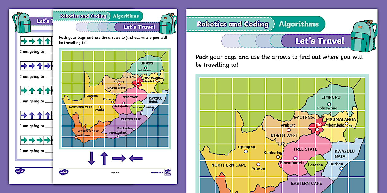 Grade 3 Robotics and Coding- Coding -Worksheet: Let's Travel