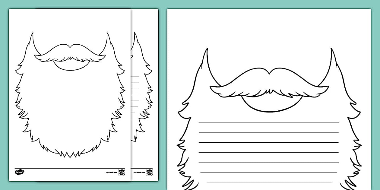 Beard Writing Template (teacher made) - Twinkl
