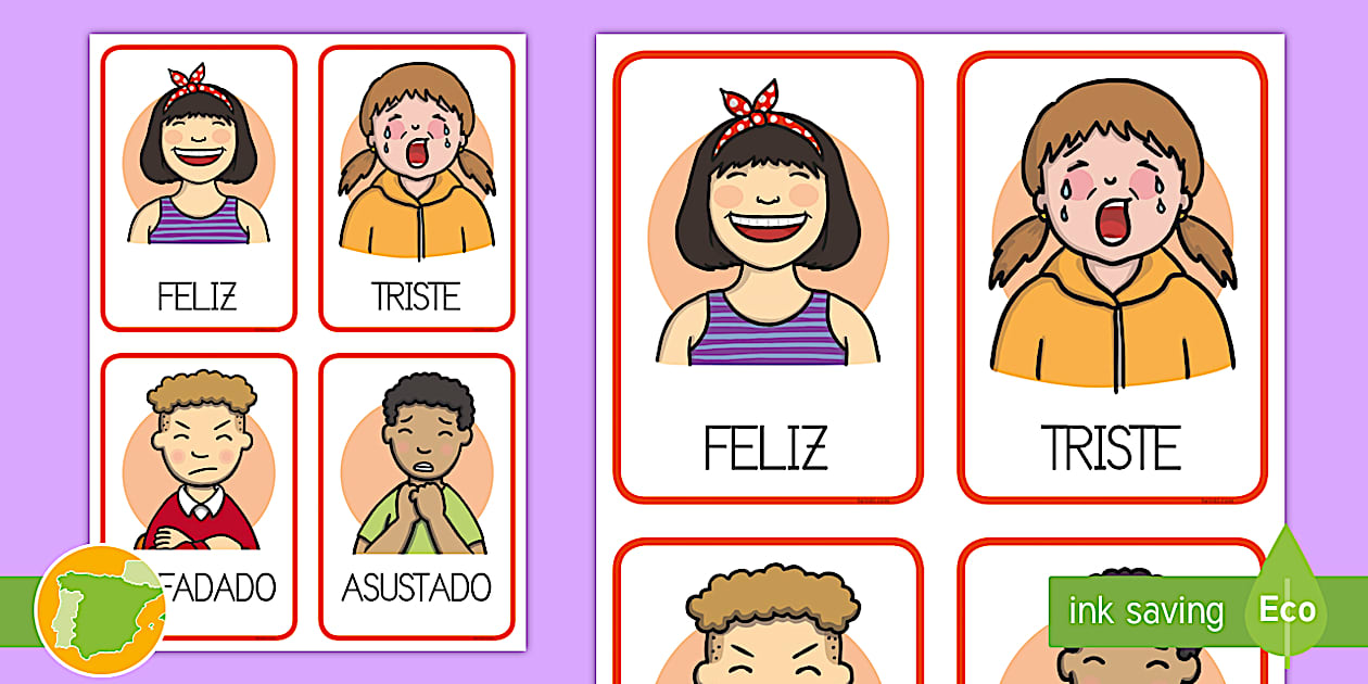 Tarjetas de emociones para niños de Educación Infantil