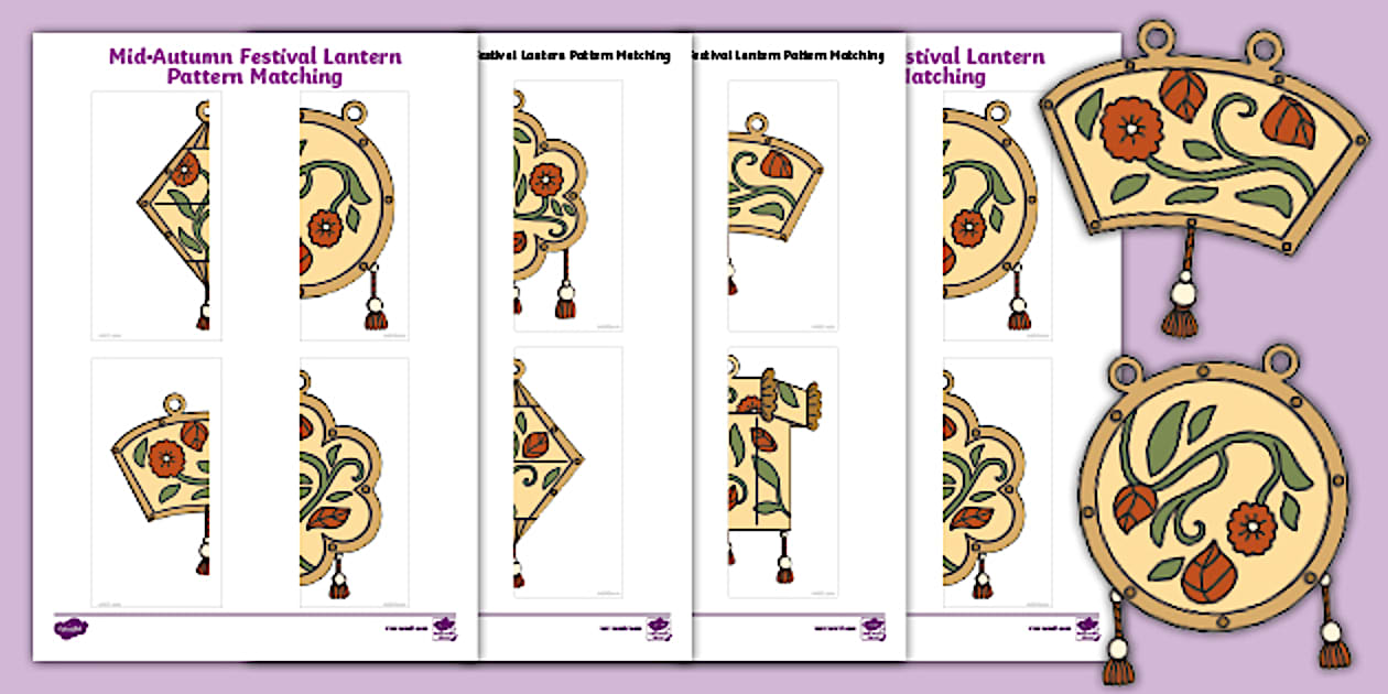 Mid-Autumn Festival Lantern Pattern Matching - Twinkl