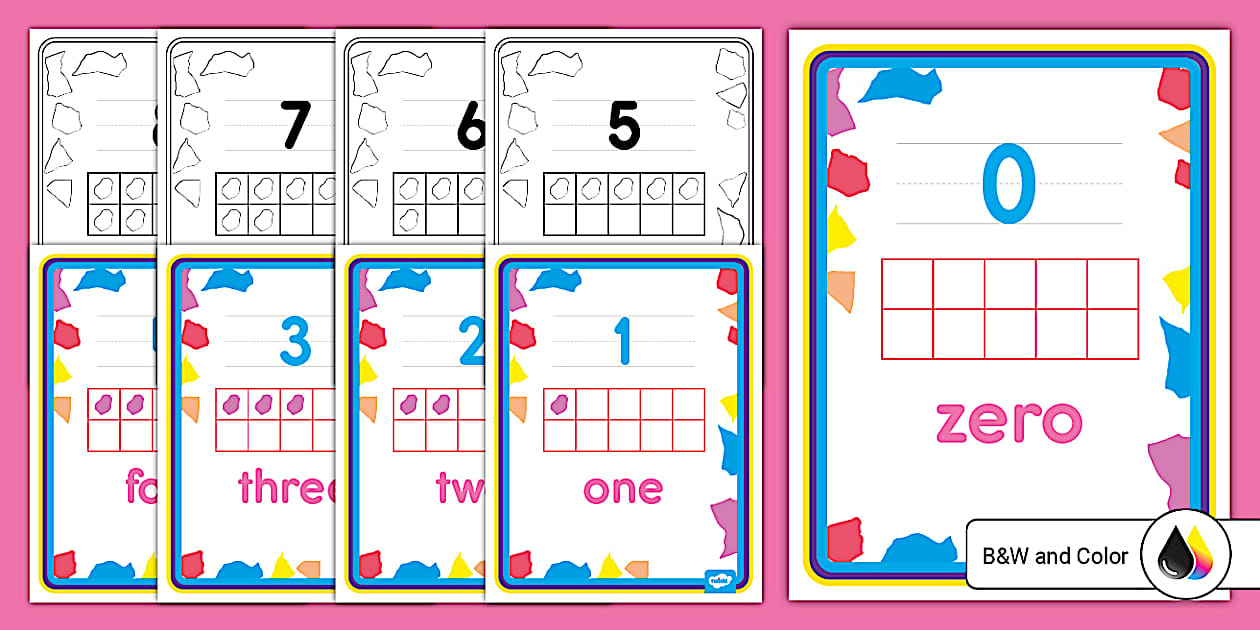 Bright Terrazzo Theme Numbers 0-20 Posters - Twinkl