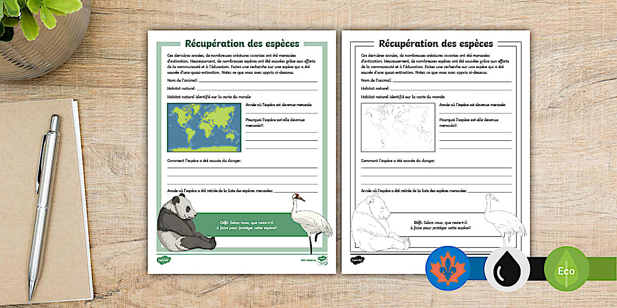 Recovering Endangered Species Research Activity French