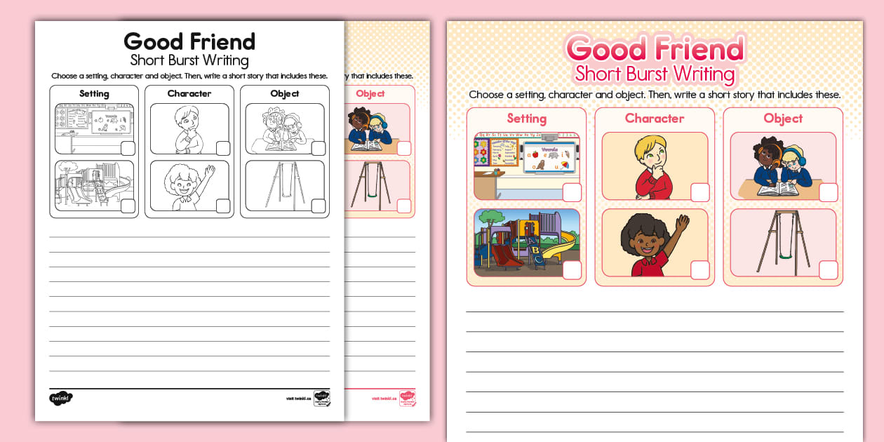 Good Friend Short Burst Writing Template