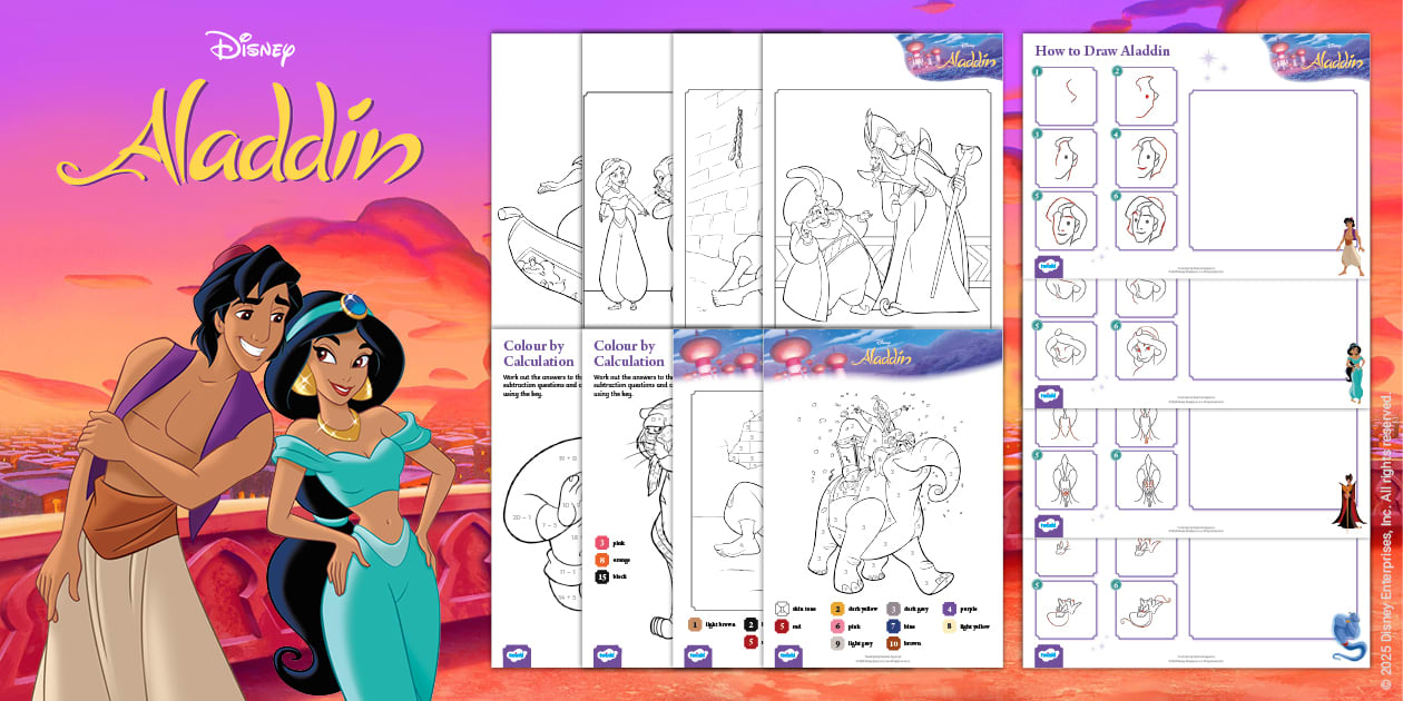 Aladdin: Colouring & Drawing Pack