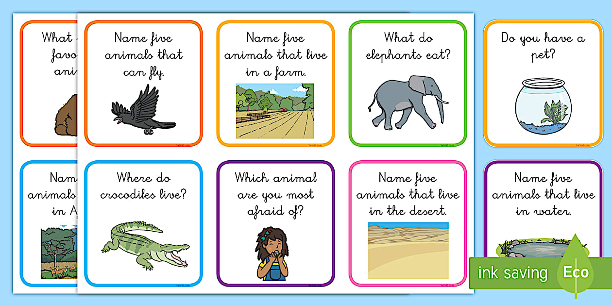 B1 Tarjetas de vocabulario: Hablar de animales en inglés