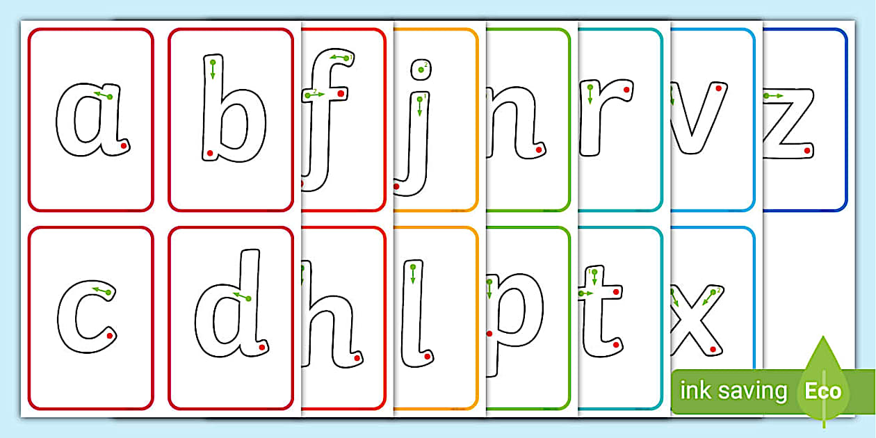 Letter Formation FlashCards (Lower Case) | Handwriting