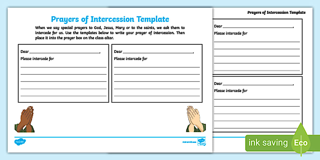 Blank Intercession Prayer Template (teacher made) - Twinkl