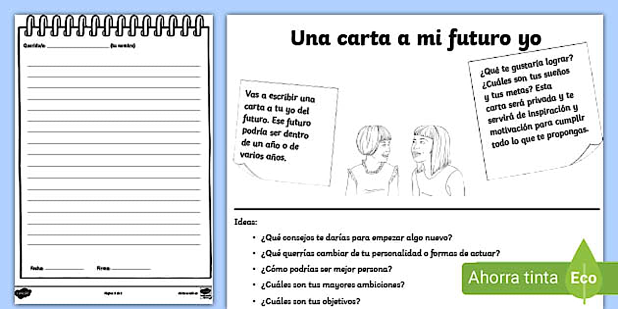 Ficha de actividad: Carta a mi yo del futuro - Twinkl