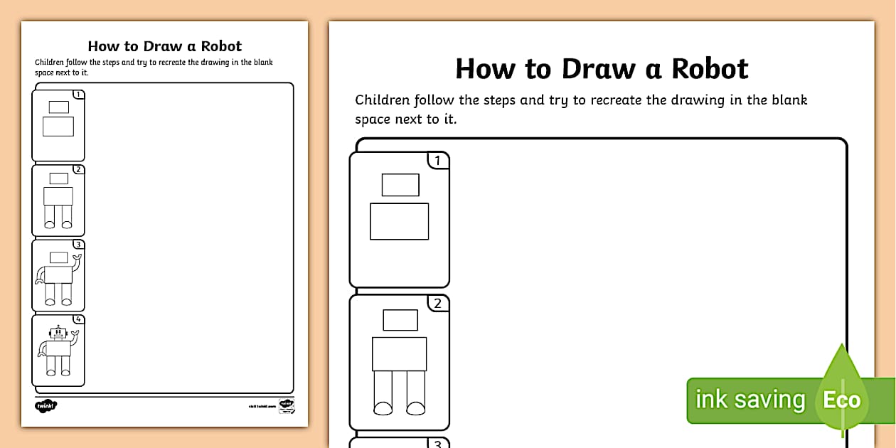 How to Draw a Robot Step by Step | Twinkl | Drawing | KS1