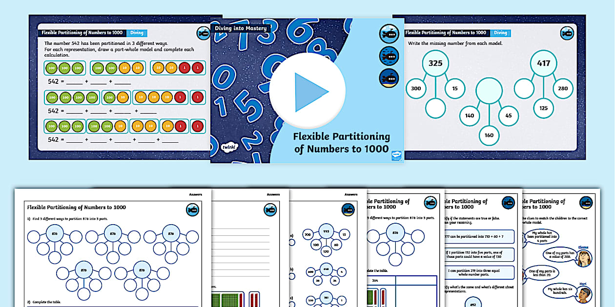 👉 Year 3 Dim Step 7 Flexible Partitioning Of Numbers To 1000