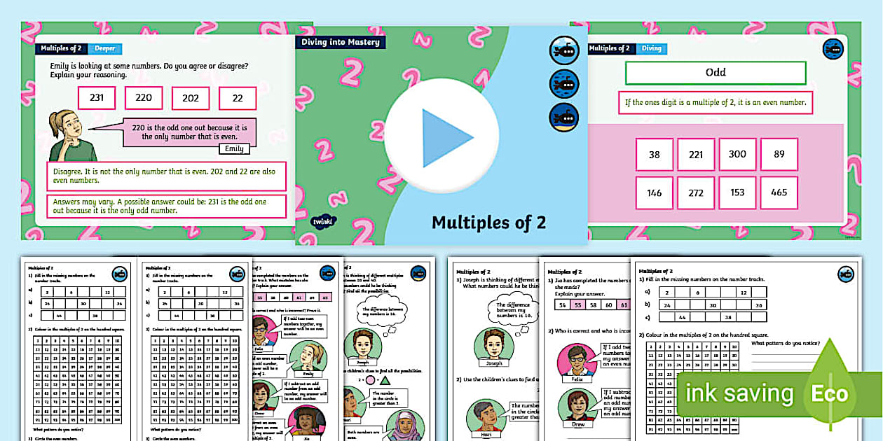👉 Year 3 Diving Into Mastery: Step 3 Multiples of 2