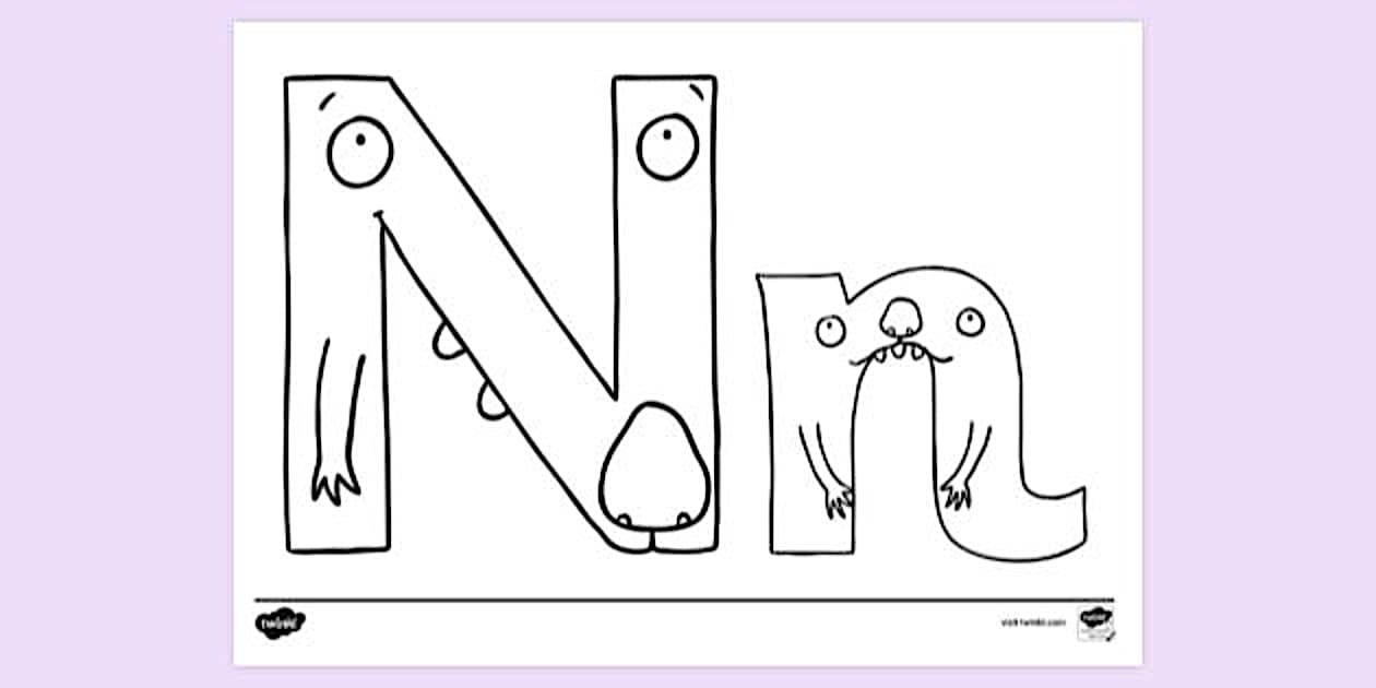 Colouring Page Letter N | Colouring Sheets (teacher made)